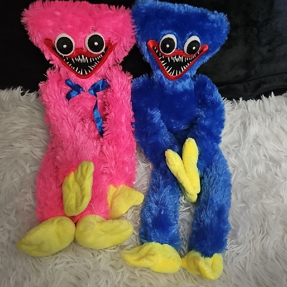 Toys | Plush Monster Toy Set Pink And Blue | Poshmark
